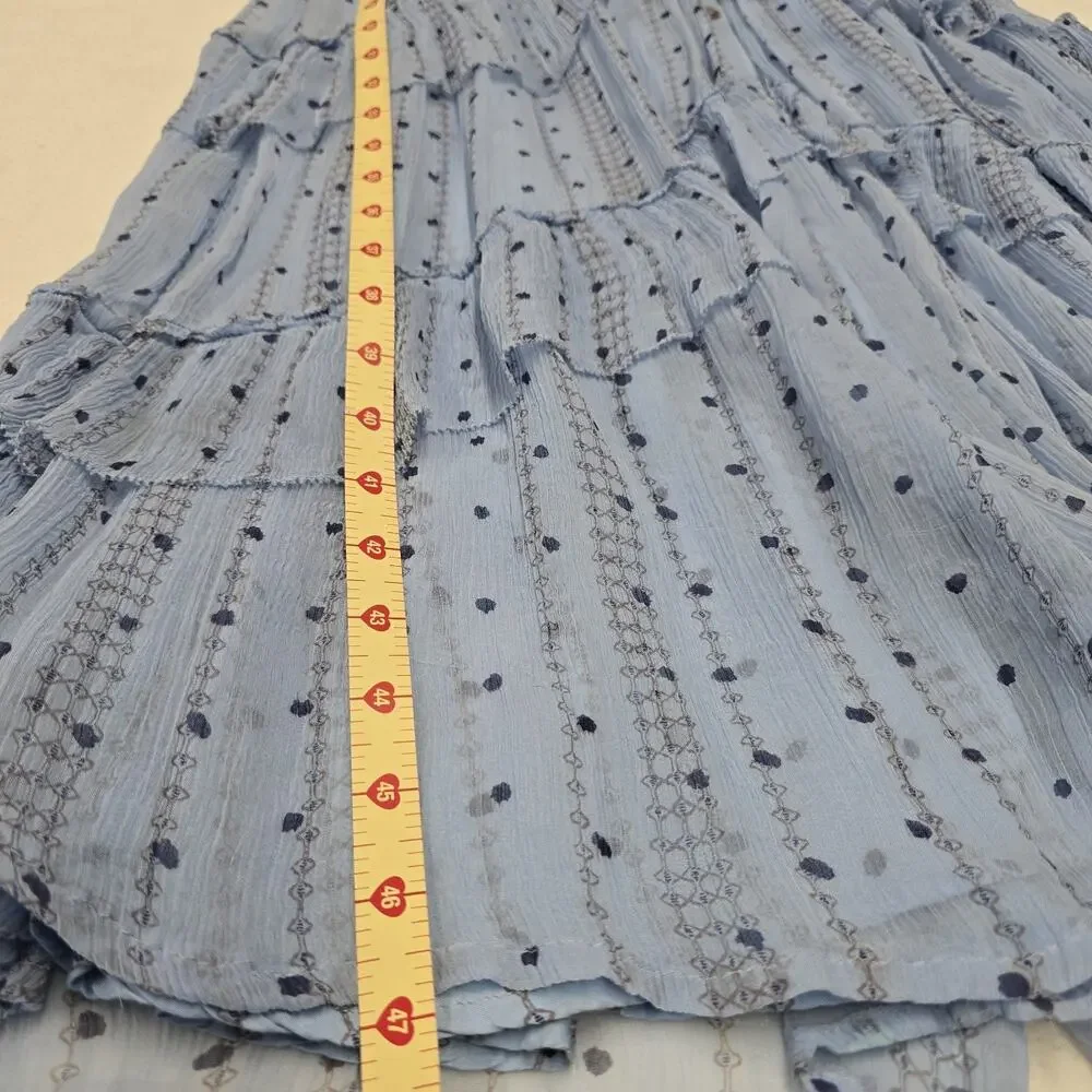 Sundance | Dresses | Sundance Belle Courant Dress M Blue Ruffle Tiered ...